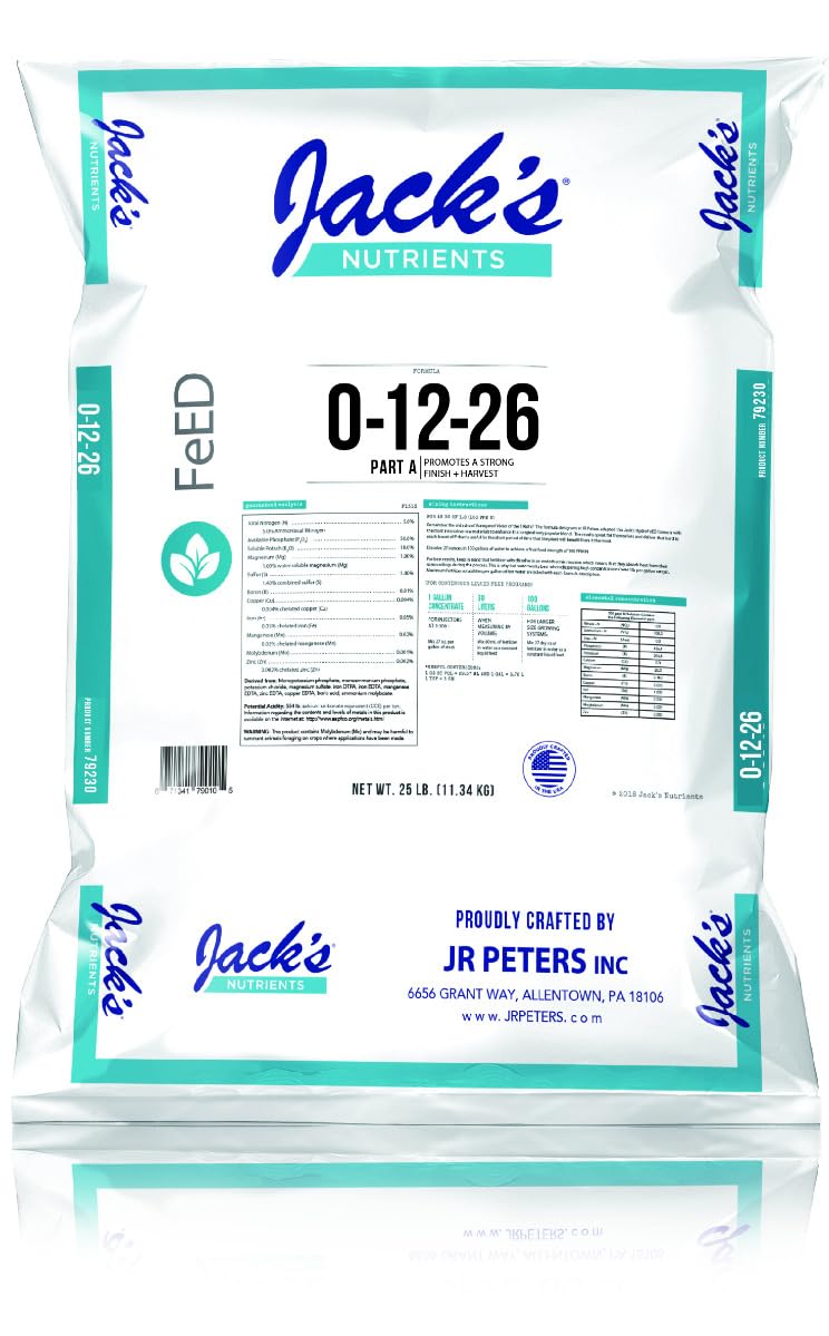 JACKS Nutrients 0-12-26 Part A 25lb consistent nutrient delivery – IGHSUPPLY