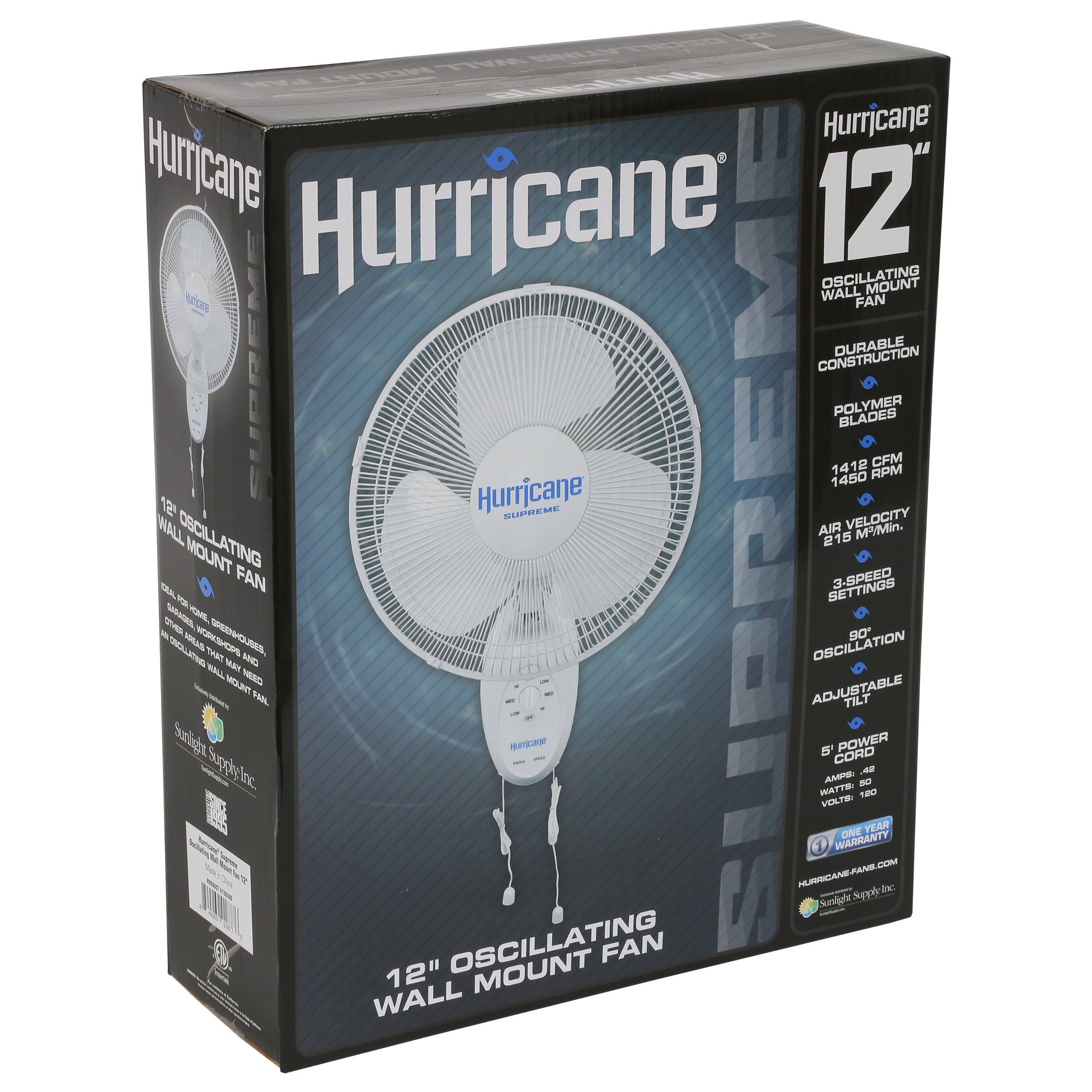 Hurricane Supreme Oscillating Wall Mount Fan – IGHSUPPLY