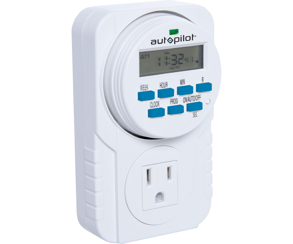 Autopilot 7-Day Digital Programmable Timer 1725W, 1 Second On/Off ...