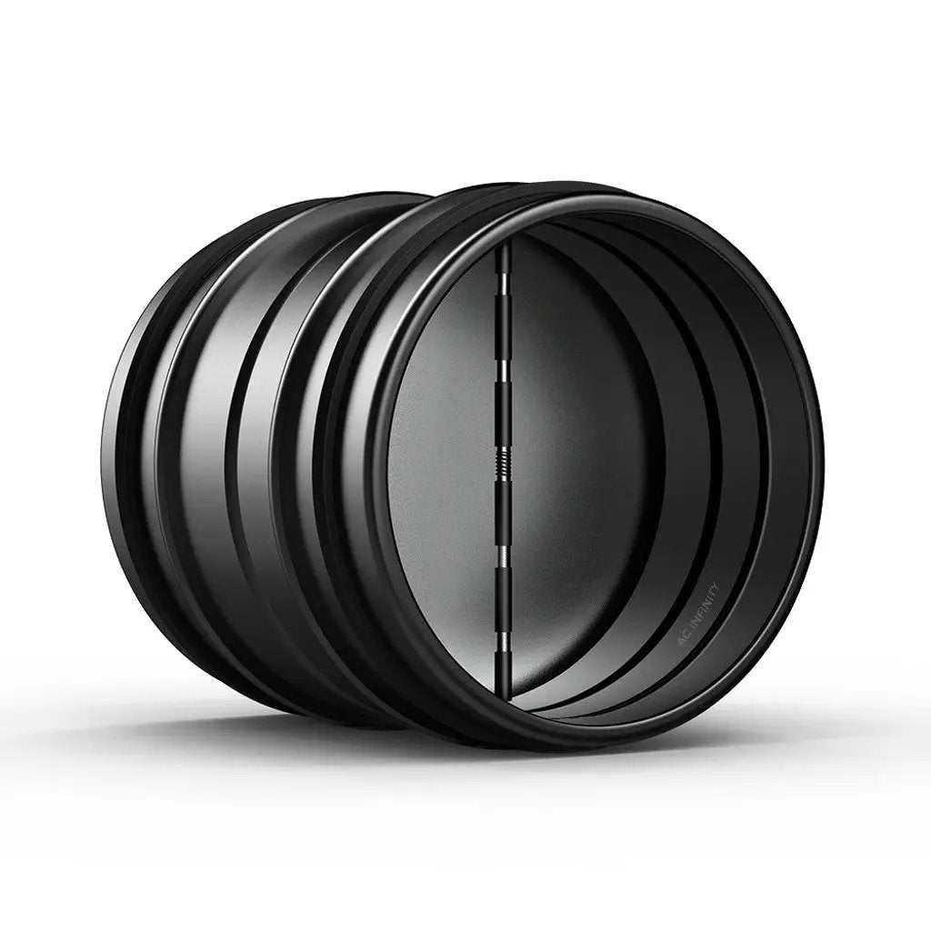 AC Infinity Backdraft Damper Ducting Insert, 8 inch - Black Galvanized ...